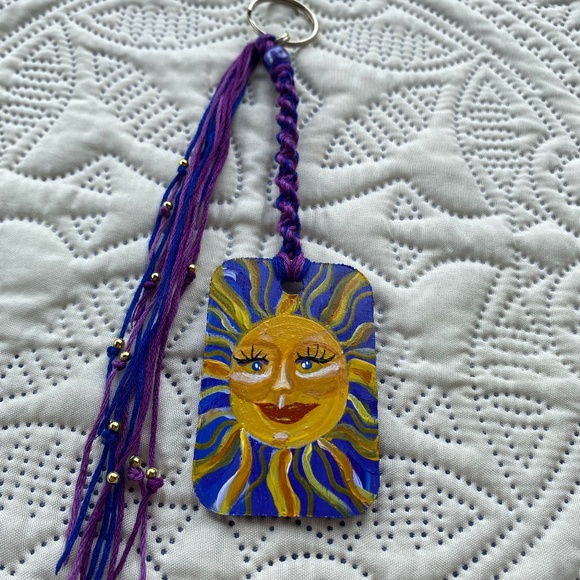Hand Crafted | Accessories | Purple Blue Boho Sun Keychain | Poshmark